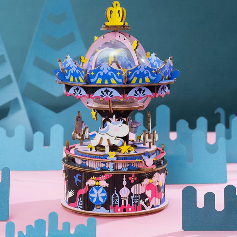 Rolife DIY Music Box Starry Night Merry go round AM44 Rolife